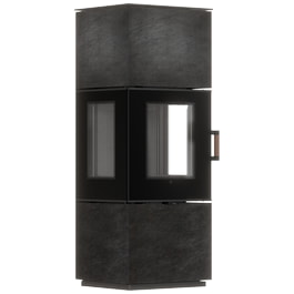 Freestanding steel stove AXAM sintered casing SETA LIQUORICE with black lining | Balstil